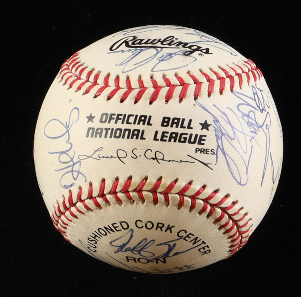 1996 Reds ONL Baseball Signed By (24) with Barry Larkin, Lee Smith ...