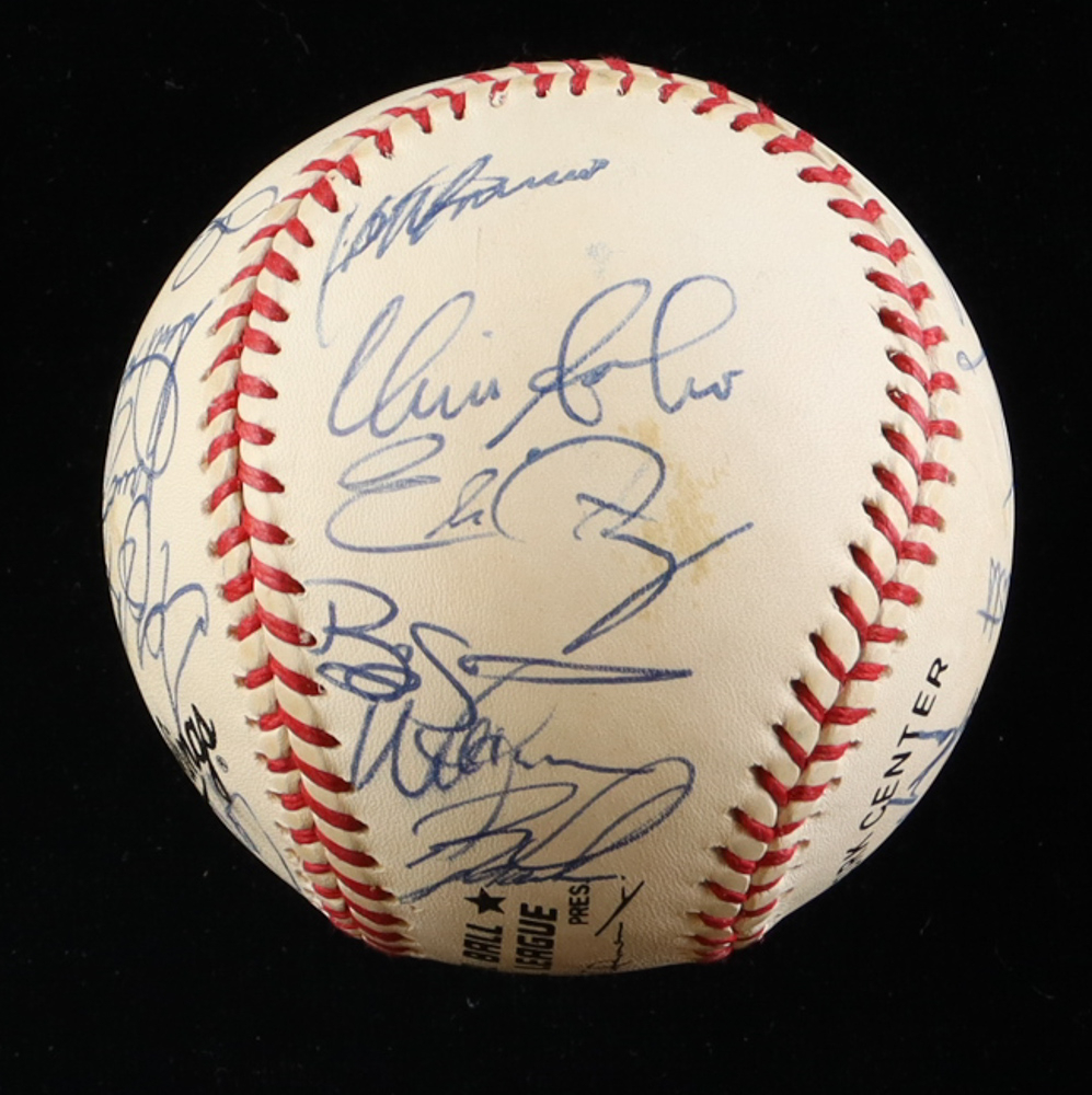 1996 Reds ONL Baseball Signed By (24) with Barry Larkin, Lee Smith ...