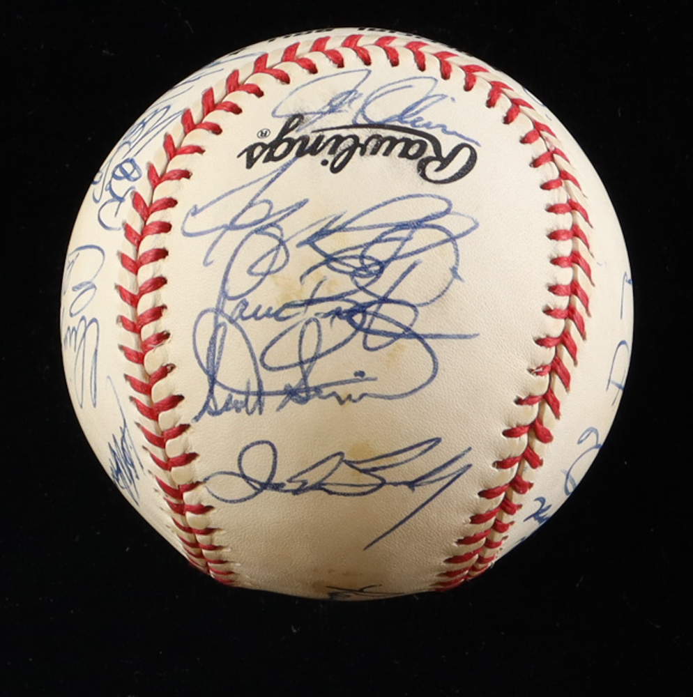 1996 Reds ONL Baseball Signed By (24) with Barry Larkin, Lee Smith ...