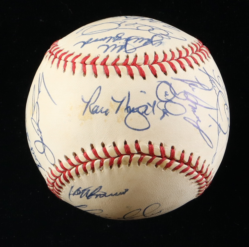 1996 Reds ONL Baseball Signed By (24) with Barry Larkin, Lee Smith ...