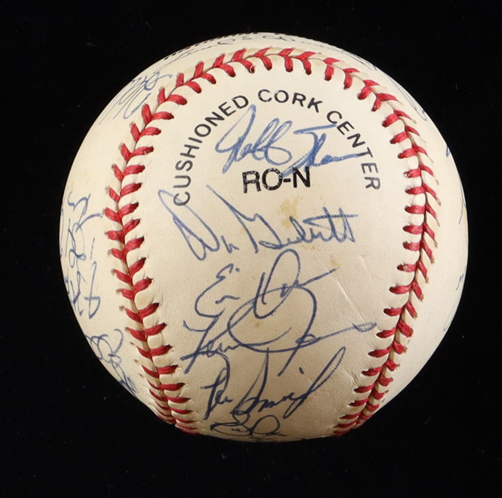 1996 Reds ONL Baseball Signed By (24) with Barry Larkin, Lee Smith ...
