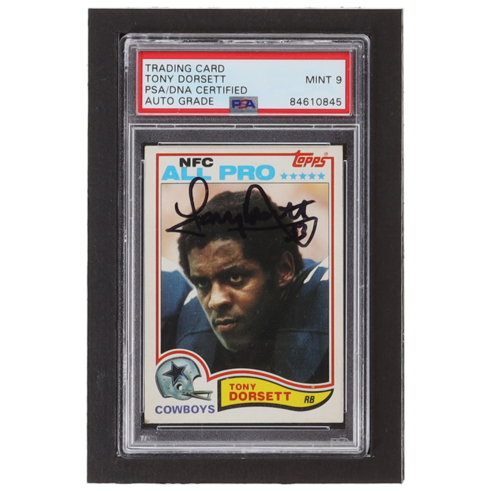 Tony Dorsett Signed 1982 Topps #311 AP (PSA | Autograph Graded 9 ...