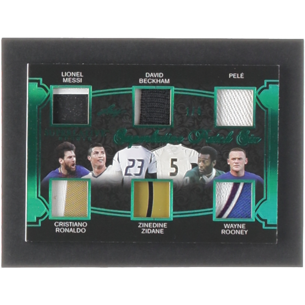 2020 Leaf Superlative Patch Six #4 #1/4 Lionel Messi / David Beckham ...