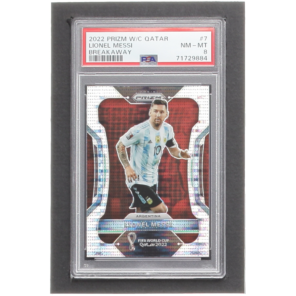 Lionel Messi 2022 Panini Prizm World Cup Prizms Breakaway #7 (PSA 8 ...