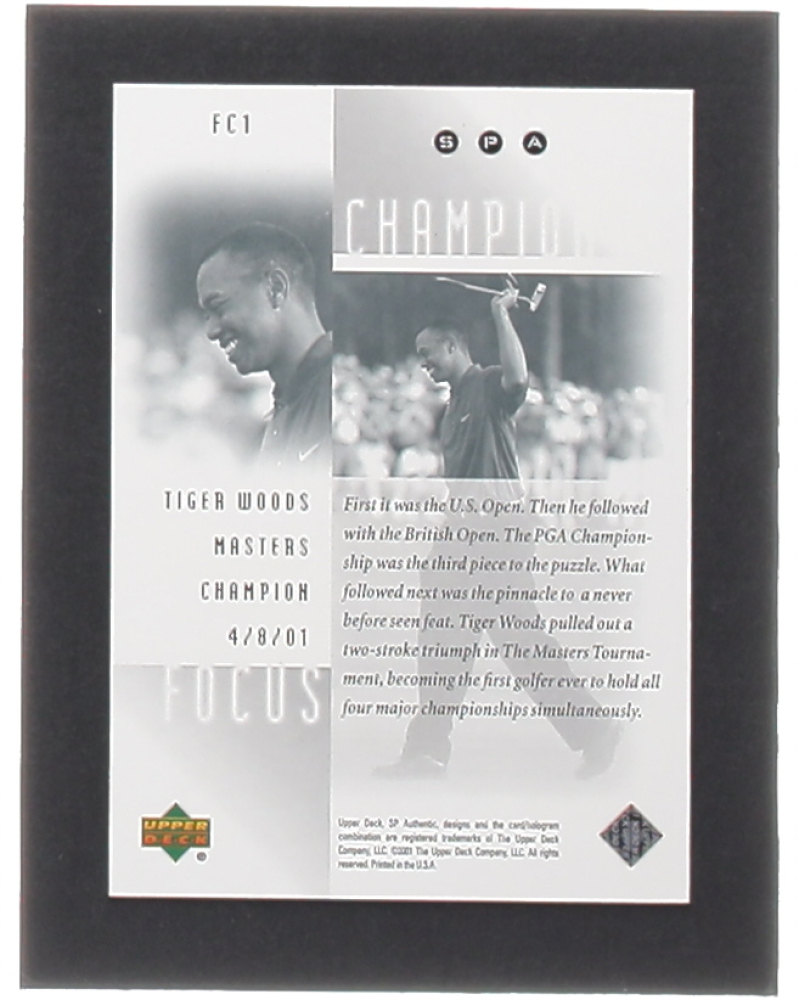 Tiger Woods 2001 SP Authentic Focus on a Champion #FC1 | Pristine Auction