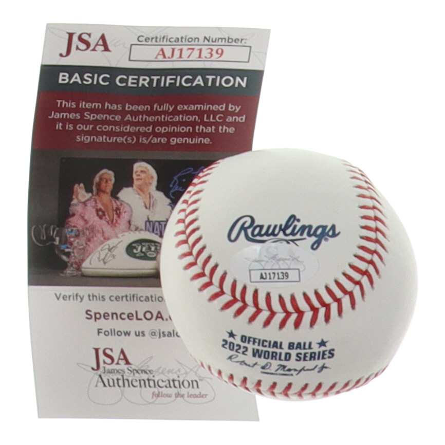 Javier Bracamonte Signed 2022 World Series Logo Baseball Inscribed "WSC ...