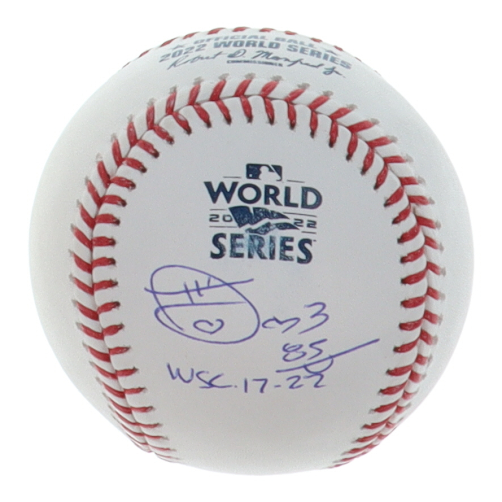 Javier Bracamonte Signed 2022 World Series Logo Baseball Inscribed "WSC ...