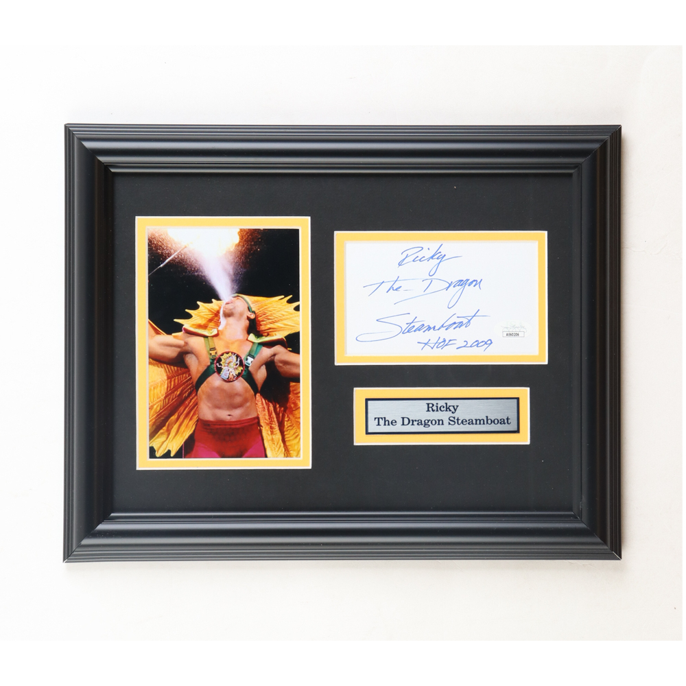 Ricky "The Dragon" Steamboat Signed Custom Framed Cut Display Inscribed ...