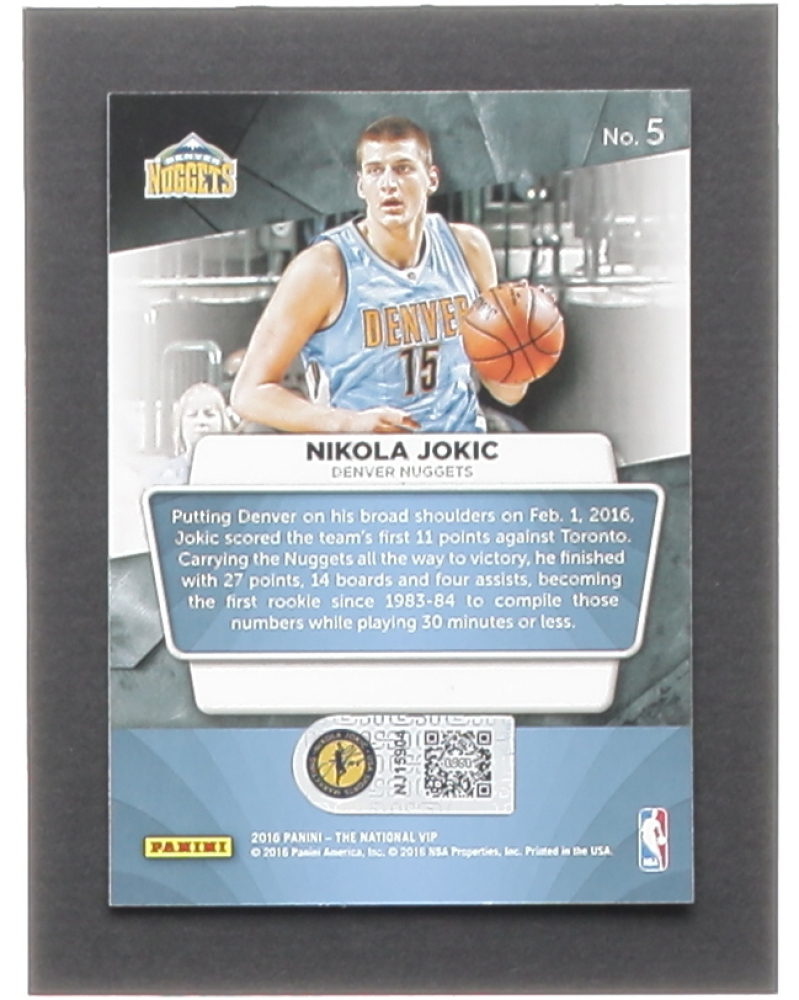 Nikola Jokic Signed 2016 Panini National Convention VIP #5 RC (Jokic ...