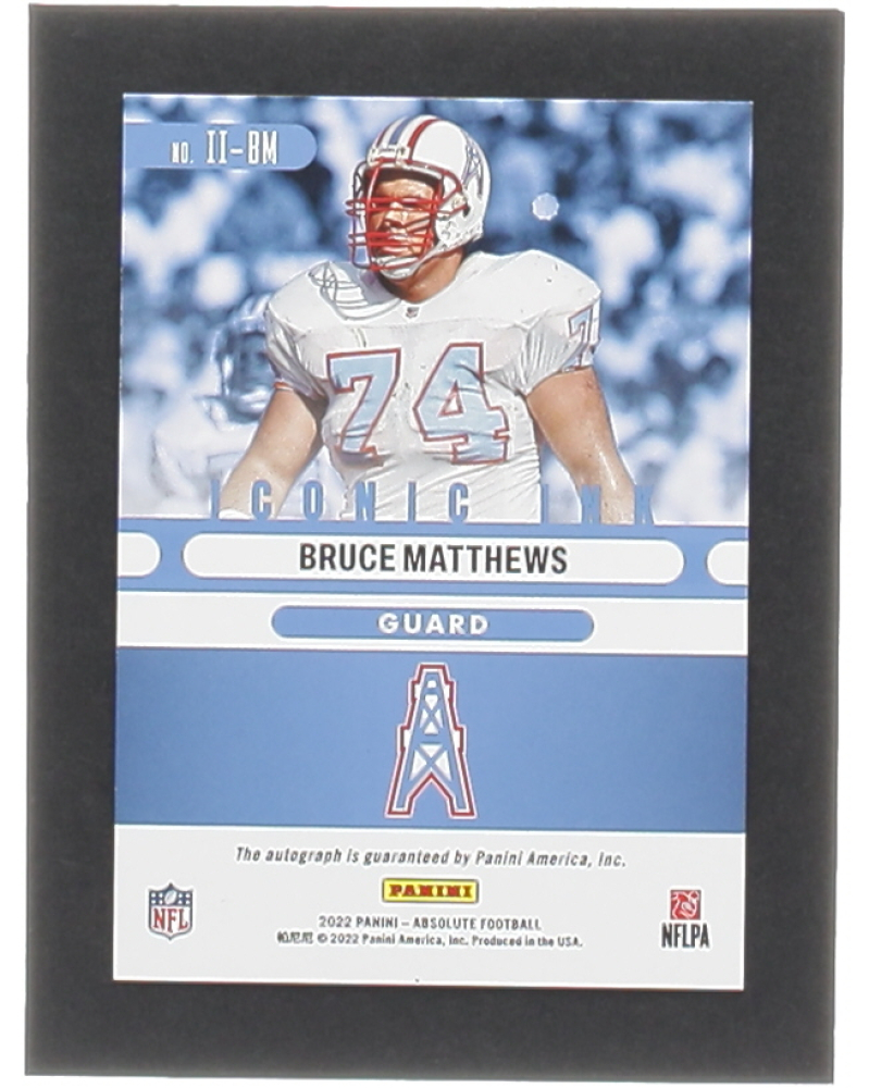 Bruce Matthews 2022 Absolute Iconic Ink Green #16 #02/15 | Pristine Auction
