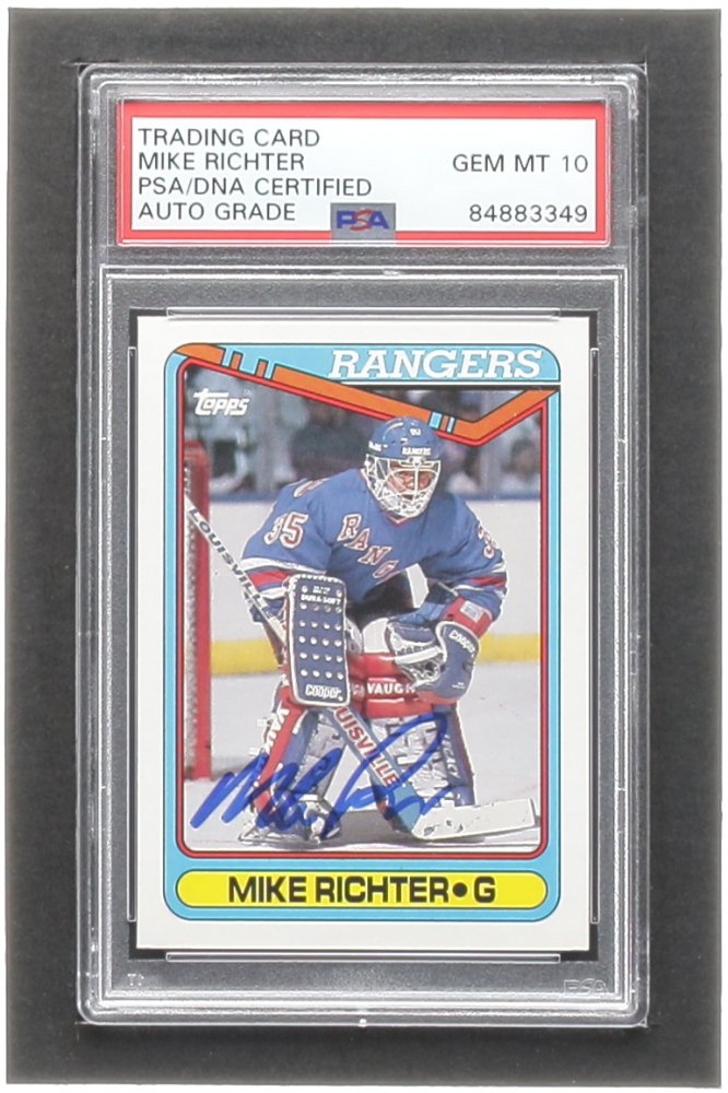 Mike Richter Signed 1990-91 Topps #330 RC (PSA | Autograph Graded 10 ...