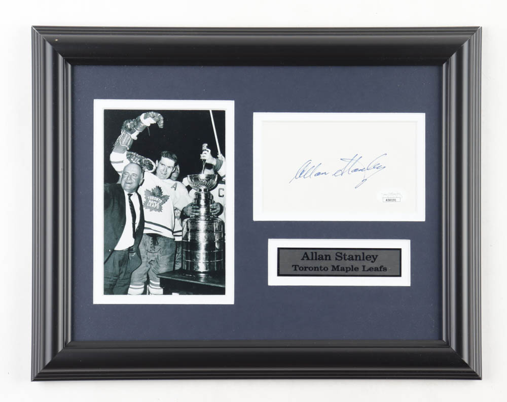 Allan Stanley Signed Maple Leafs Custom Framed Cut Display (JSA ...