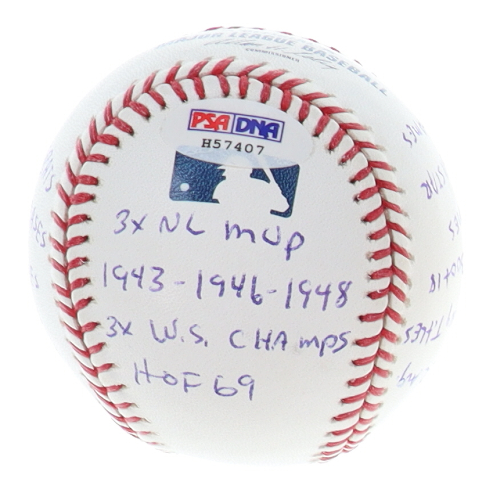 Stan Musial Signed OML Baseball with Multiple Career Stat Inscriptions ...