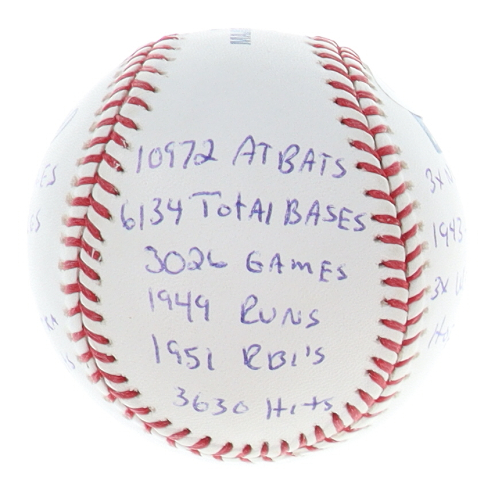 Stan Musial Signed OML Baseball with Multiple Career Stat Inscriptions ...