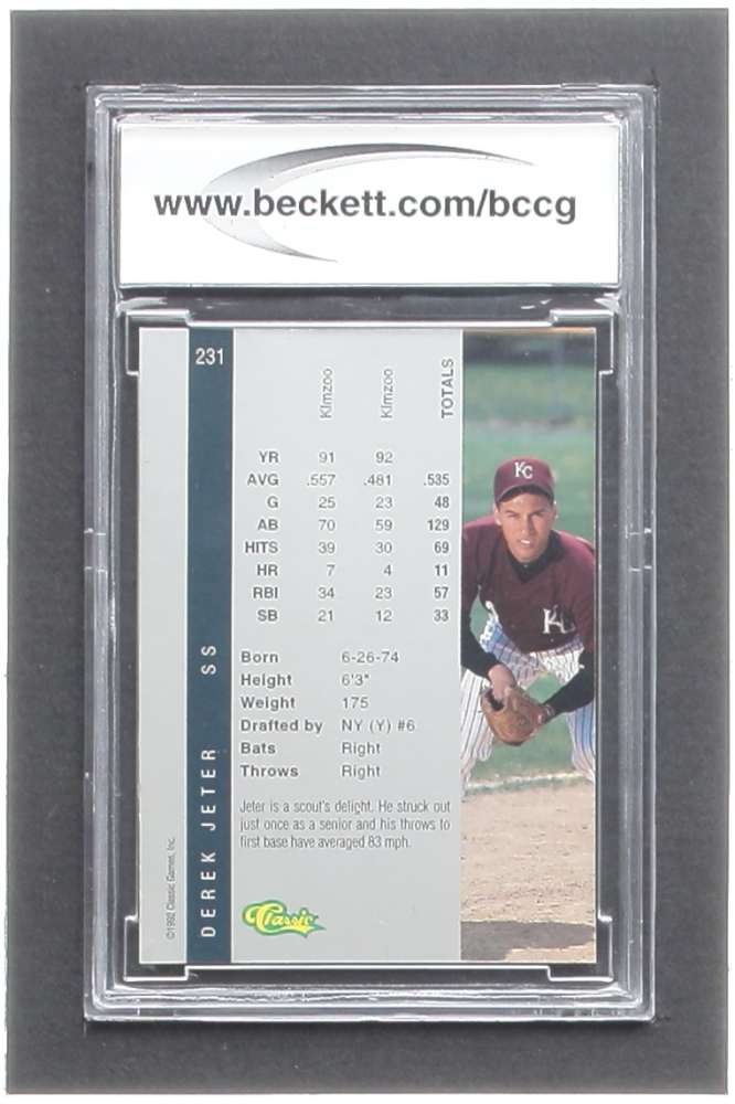 Derek Jeter 1992 Classic Four Sport #231 RC (BCCG 10) | Pristine Auction
