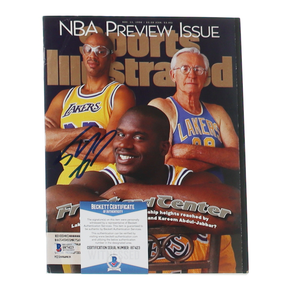 Shaquille O'Neal Signed 1996 Sports Illustrated Magazine (Beckett) | Pristine Auction