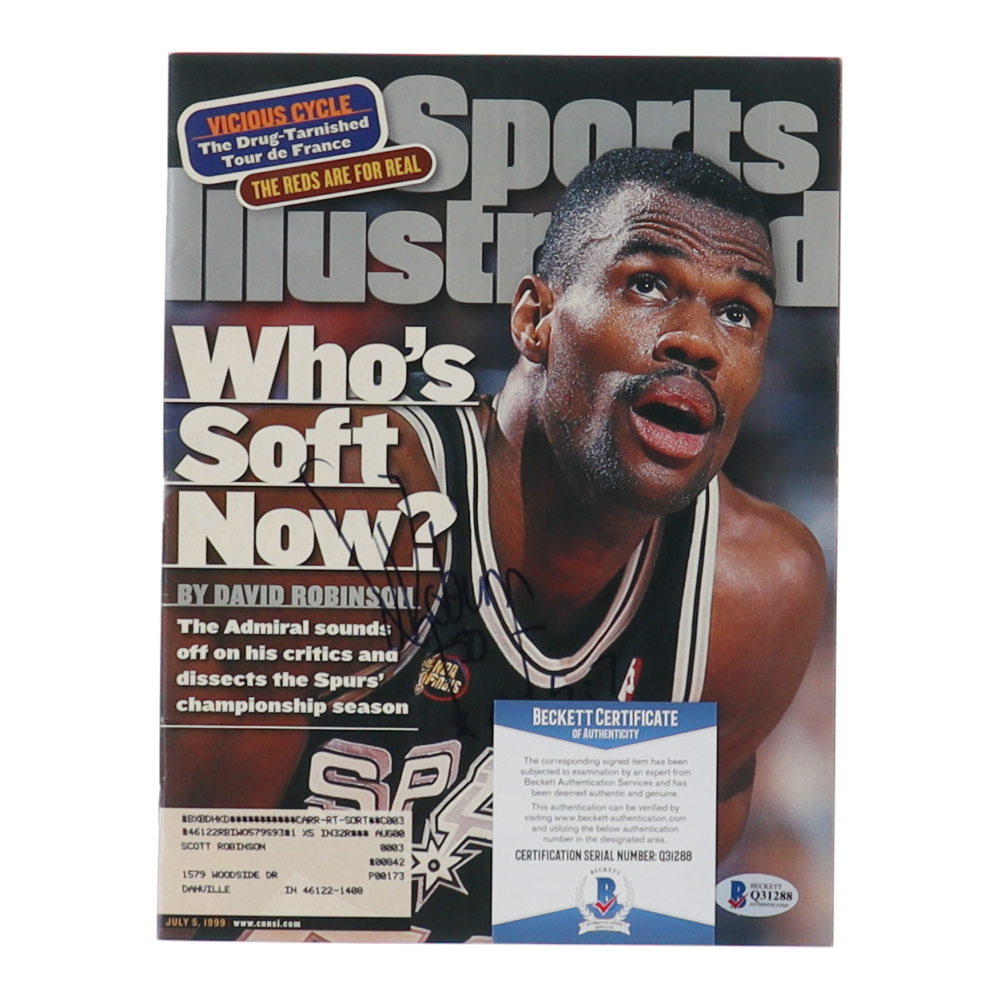 David Robinson Signed Spurs 1999 "Sports Illustrated" Magazine (Beckett ...