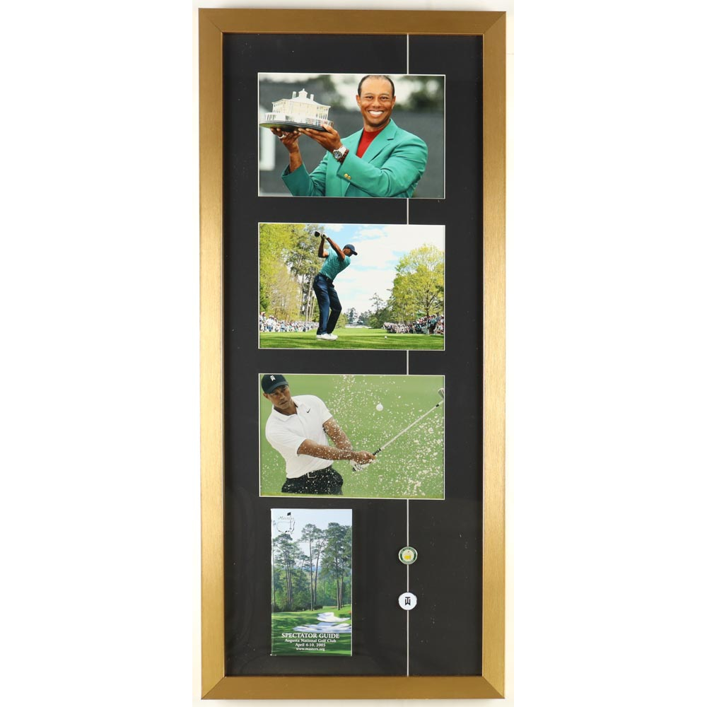 Tiger Woods Custom Framed Photo Display with 2005 Original Masters ...