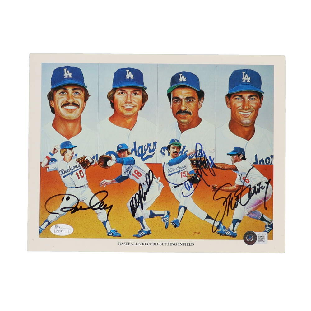Dodgers Infielders 8x10 Photo Signed by (4) with Ron Cey, Bill Russell ...