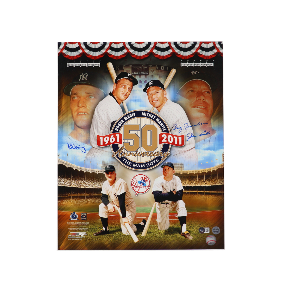 Al Downing, Jim Coates & Bobby Richardson Signed Yankees 16x20 Photo ...