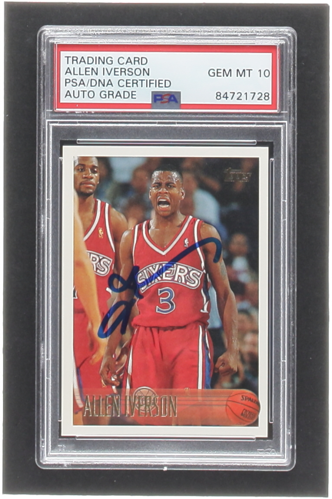 Allen Iverson Signed 1996-97 Topps #171 RC (PSA) | Pristine Auction