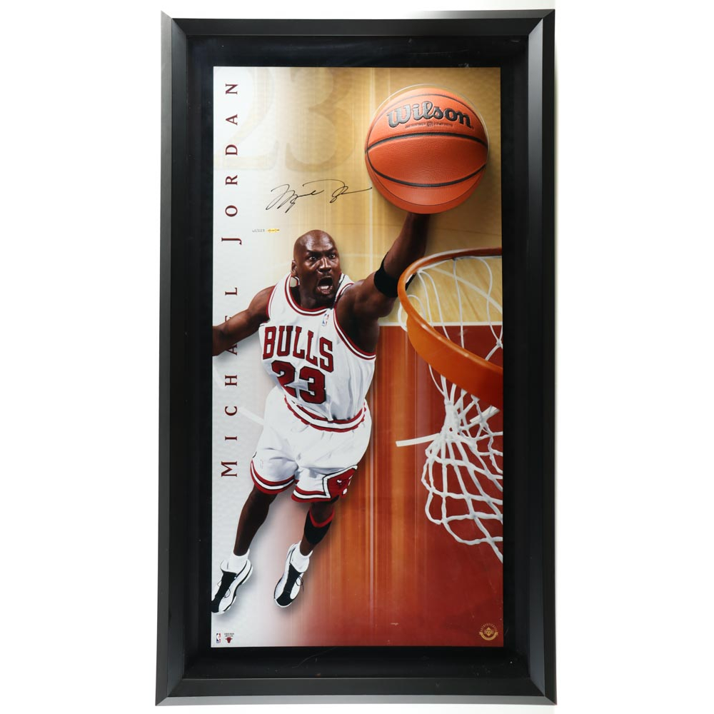 Michael Jordan Signed LE Bulls "Breaking Through" Custom Framed Photo Display (UDA) | Pristine ...
