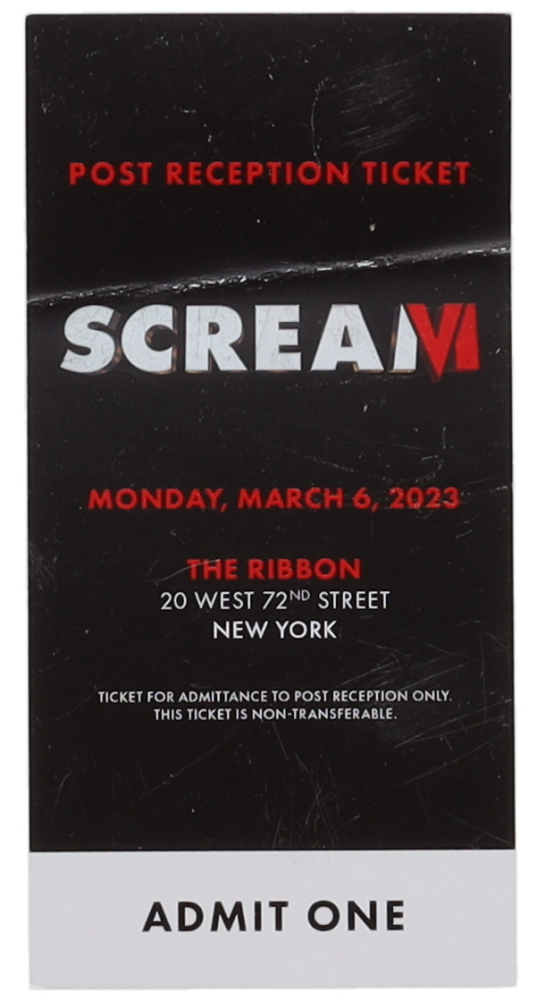 Melissa Barrera Signed "Scream VI" 3x6 Post-Reception Ticket ...