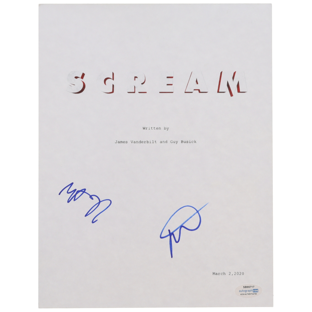 Tyler Gillett & Matt Bettinelli-Olpin Signed "Scream" 8x10 Movie Script ...
