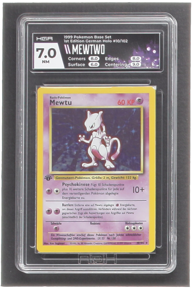 Mewtwo 1999 Pokemon Base 1st Edition German #10 Holo (HGA 7) | Pristine ...