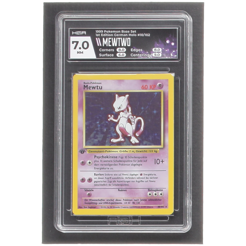 Mewtwo 1999 Pokemon Base 1st Edition German #10 Holo (HGA 7) | Pristine ...