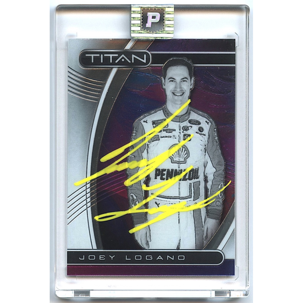 Joey Logano Signed 2021 Panini Chronicles Titan #10 (PA Encapsulated ...