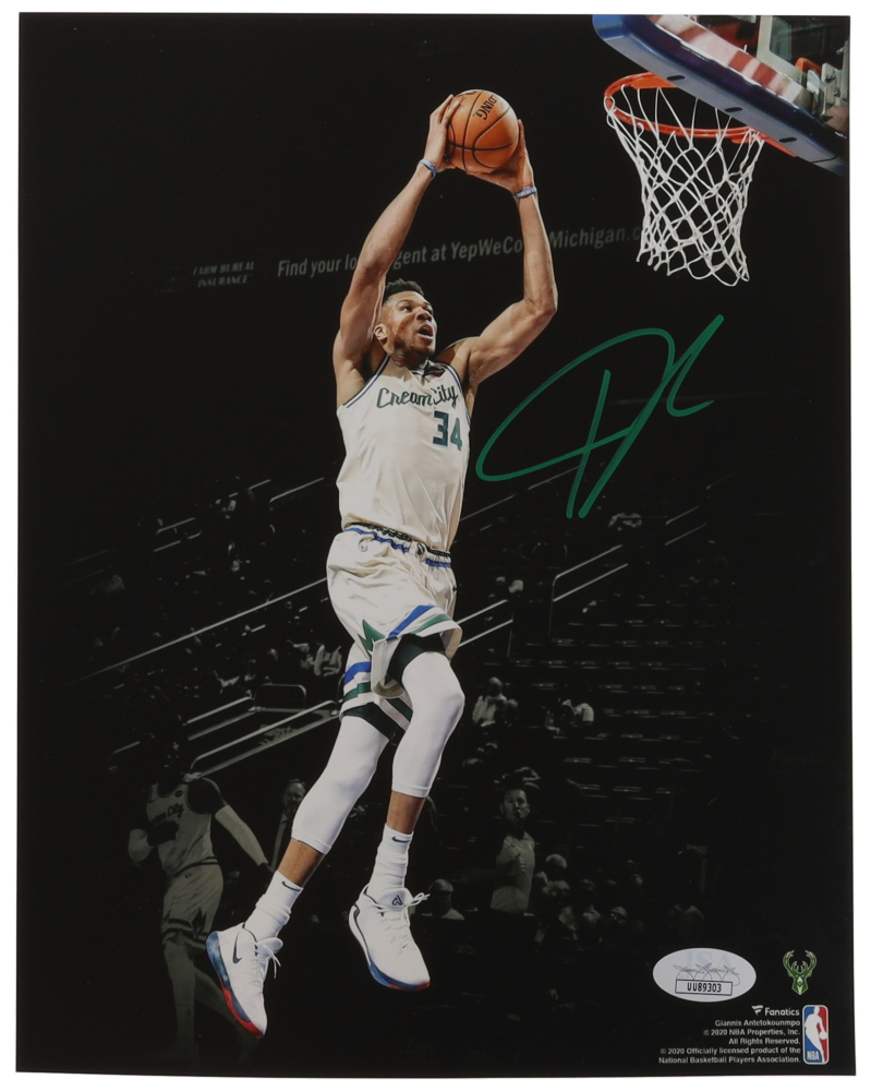 Giannis Antetokounmpo Signed Bucks 8x10 Photo (JSA) | Pristine Auction