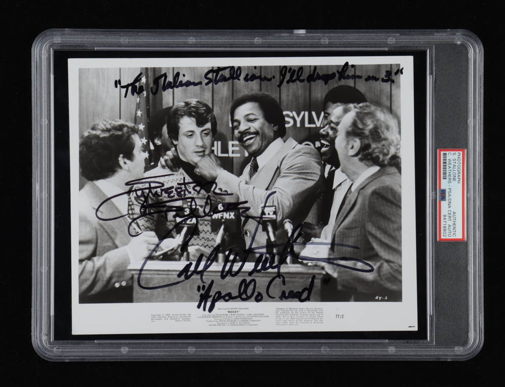 Sylvester Stallone & Carl Weathers Signed "Rocky" 8x10 Photo Inscribed ...
