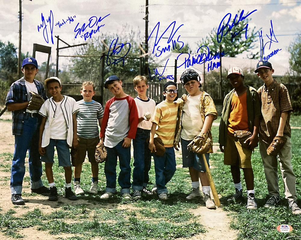 The Sandlot Cast 16x20 Photo Signed by (8) with Brandon Adams, Chauncey ...