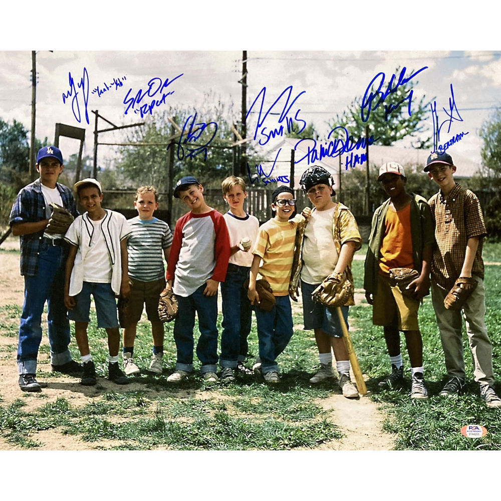 The Sandlot Cast 16x20 Photo Signed by (8) with Brandon Adams, Chauncey ...