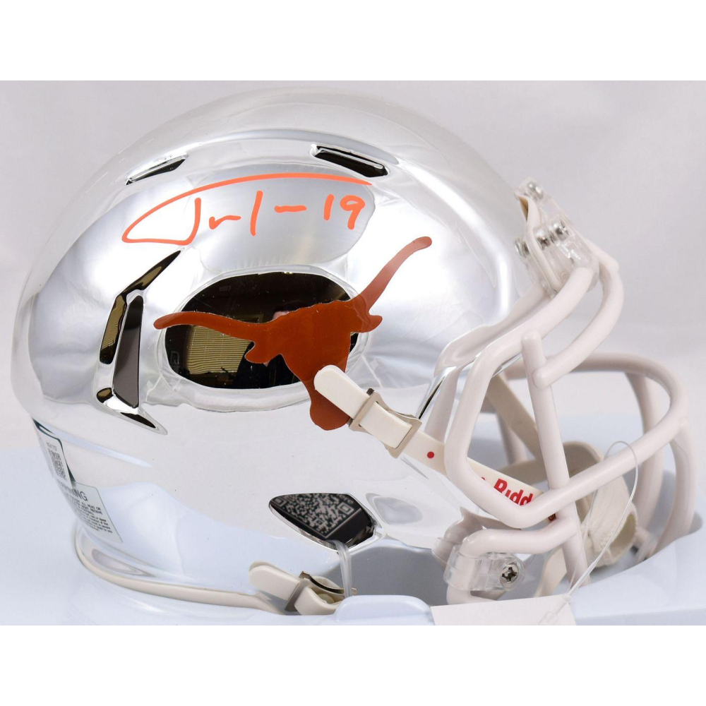 Justin Tucker Signed Texas Longhorns Chrome Alternate Speed Mini Helmet ...