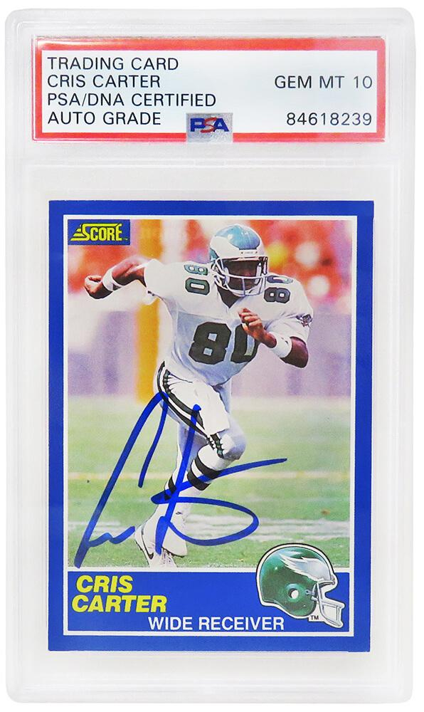 Cris Carter Signed 1989 Score #73 RC (PSA | Autograph Graded 10 ...