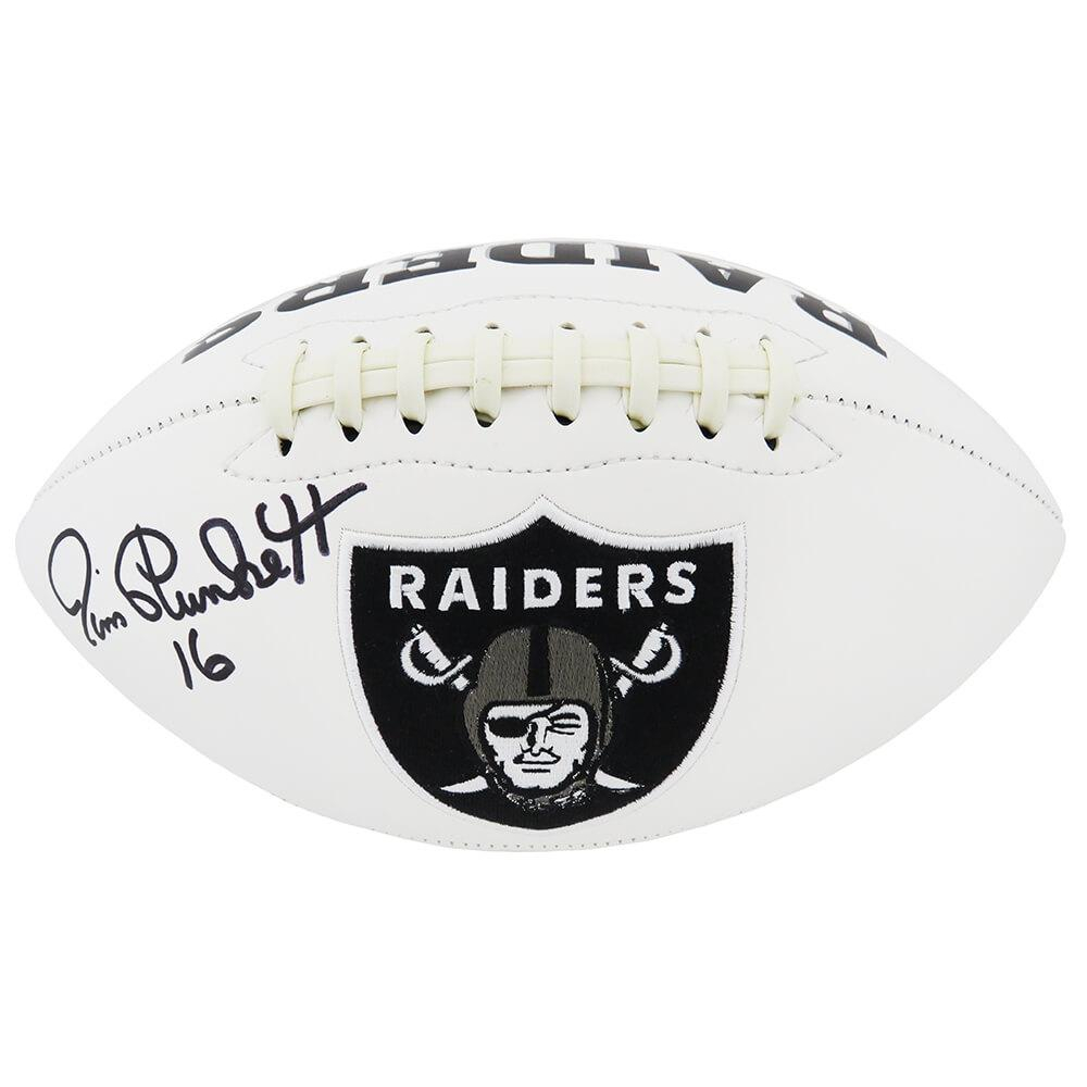 Jim Plunkett Signed Raiders Logo Football (Schwartz) | Pristine Auction