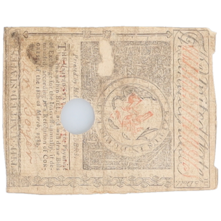 1780 $3 Three Dollars Massachusetts Colonial Currency Note | Pristine ...