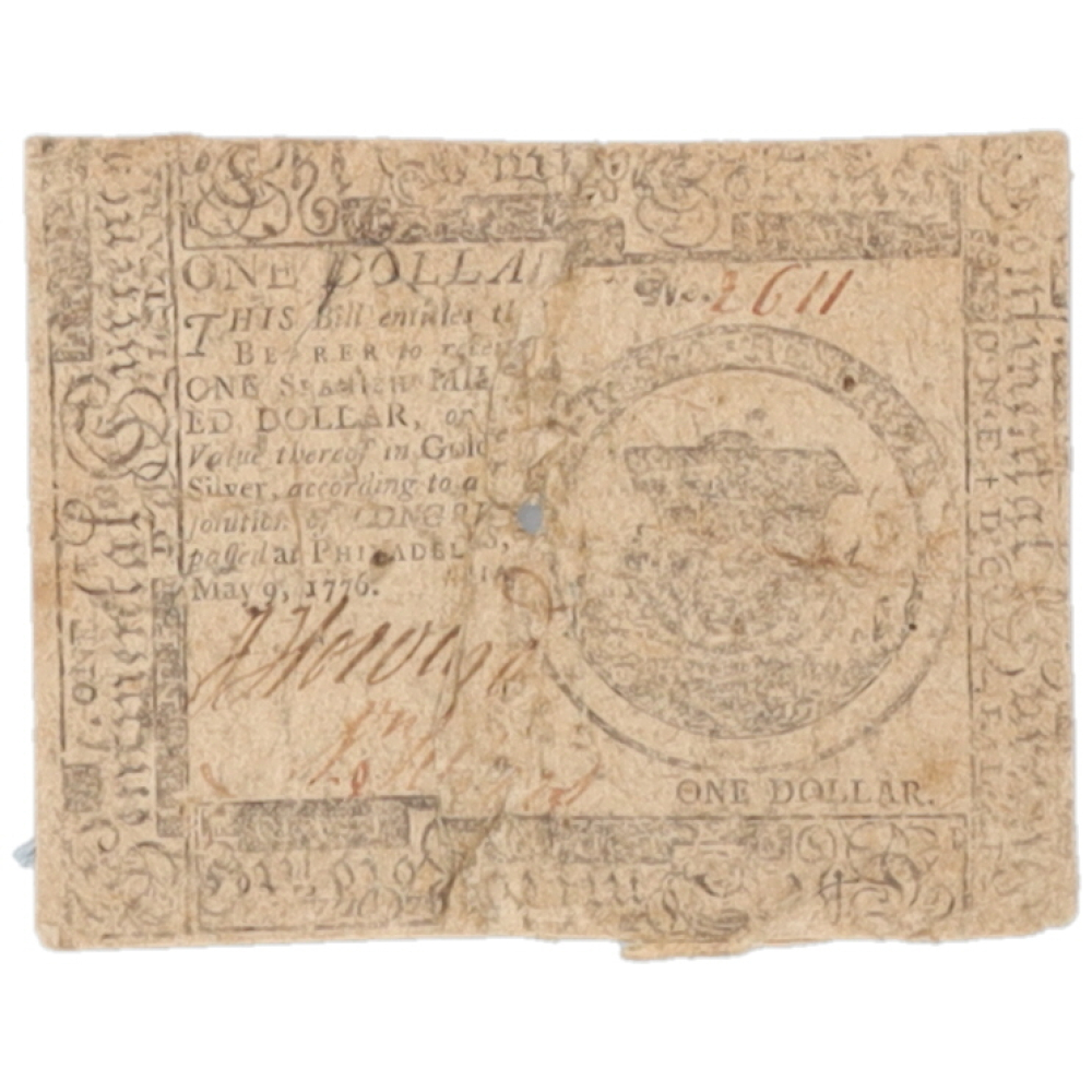 1776 $1 One Dollar Pennsylvania Colonial Currency Note | Pristine Auction