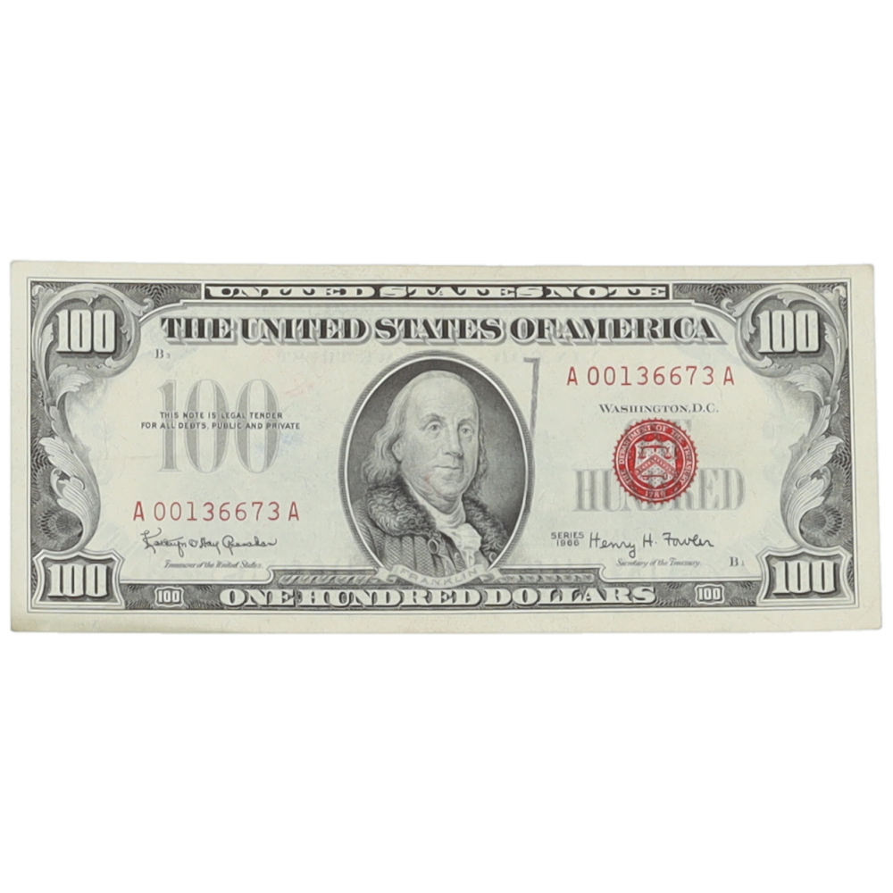 1966 $100 One Hundred Dollar U.S. Bank Note | Pristine Auction