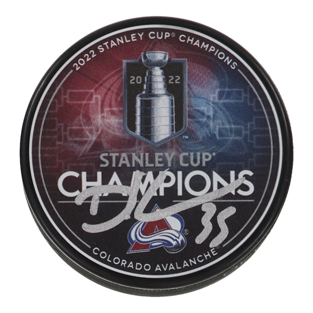Darcy Kuemper Signed 2022 Stanley Cup Champions Avalanche Logo Hockey ...