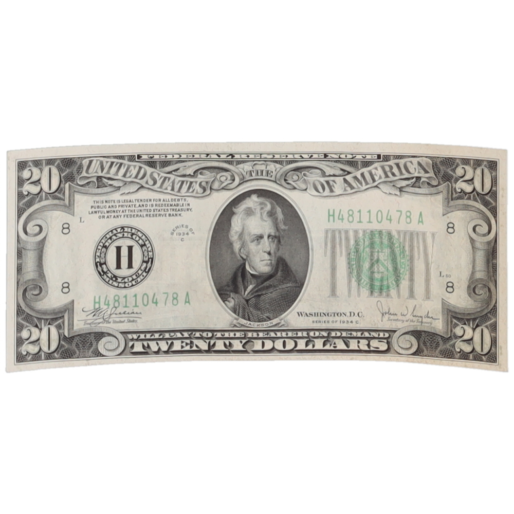 1934 $20 Twenty Dollar U.S. Bank Note | Pristine Auction