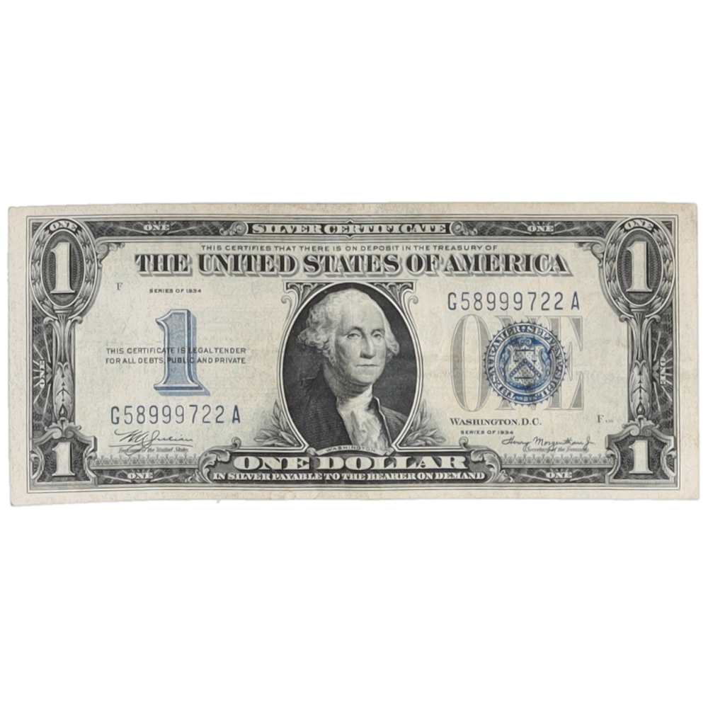 1934 $1 One Dollar U.S. Bank Note | Pristine Auction