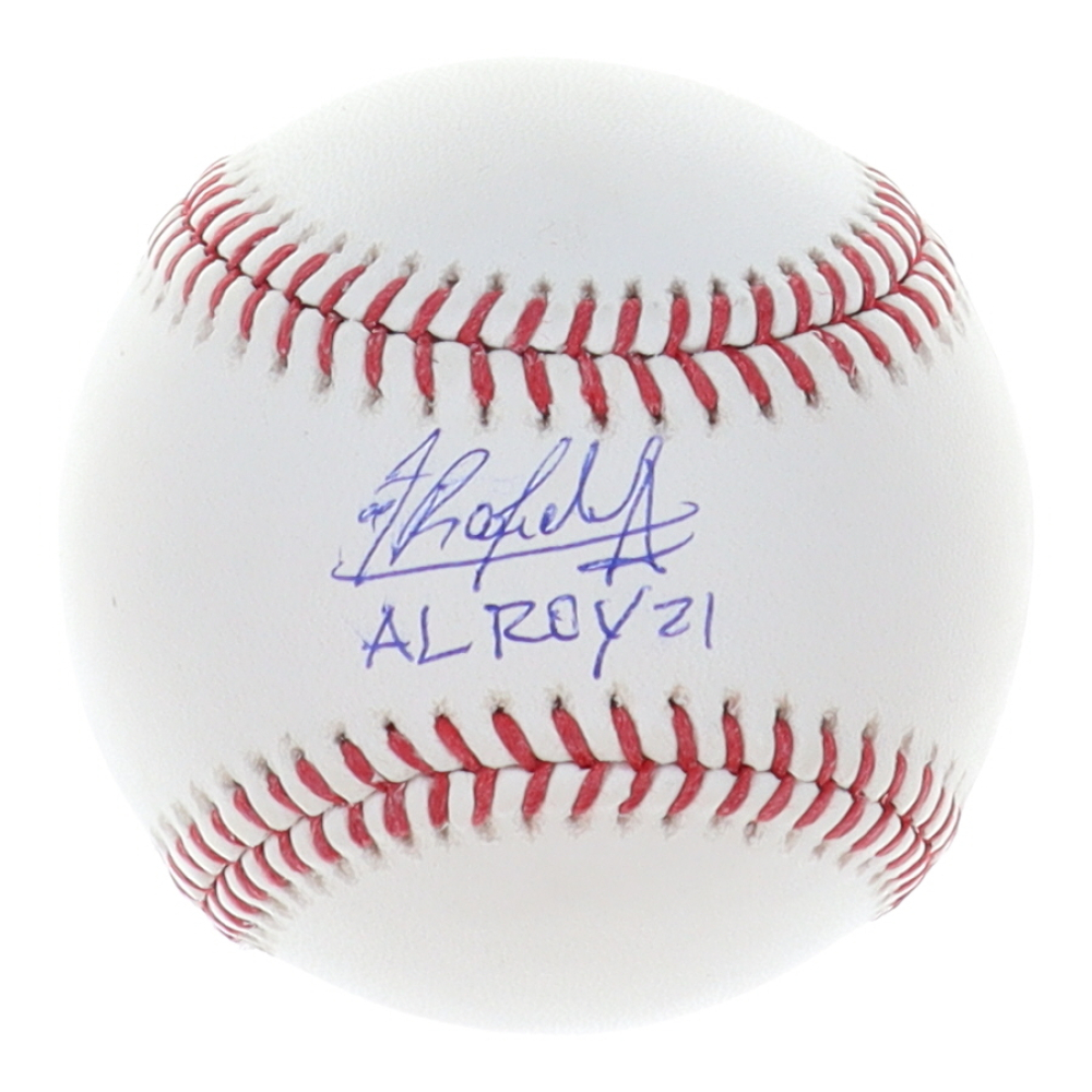Randy Arozarena Signed OML Baseball Inscribed "AL ROY 21" (Beckett ...