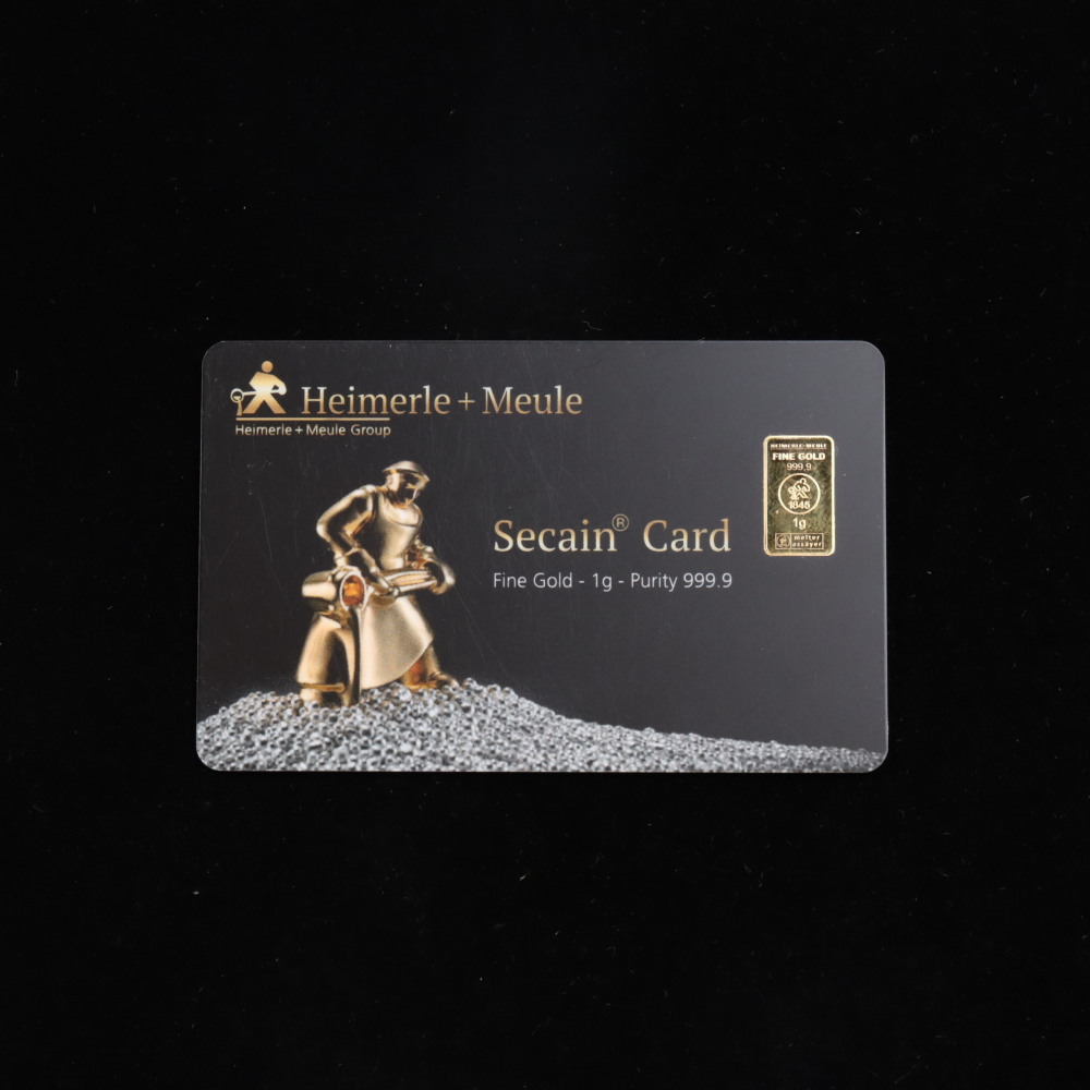 Heimerle Meule Goldbarren 1 Gram 999.9 Fine Gold Bar Secain Card ...
