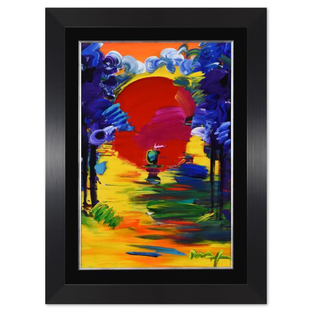 Peter Max Signed "Better World" 34x46 Custom Framed One-Of-A-Kind ...