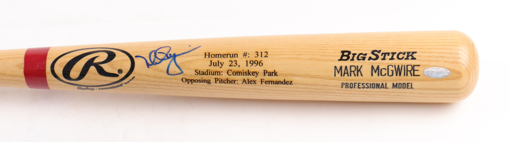 Mark McGwire Signed Rawlings Adirondack Player Model Baseball Bat ...