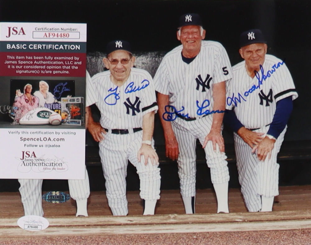Yankees 8x10 Photo Signed By (4) With Hank Bauer, Yogi Berra, Don Larson & Moose Skowron (JSA ...