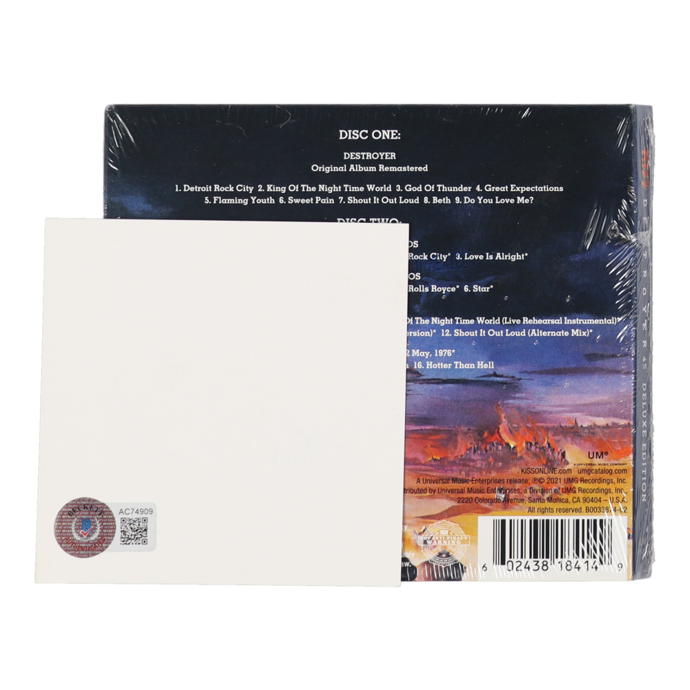 Gene Simmons & Paul Stanley Signed Kiss "Destroyer" CD Album (Beckett ...